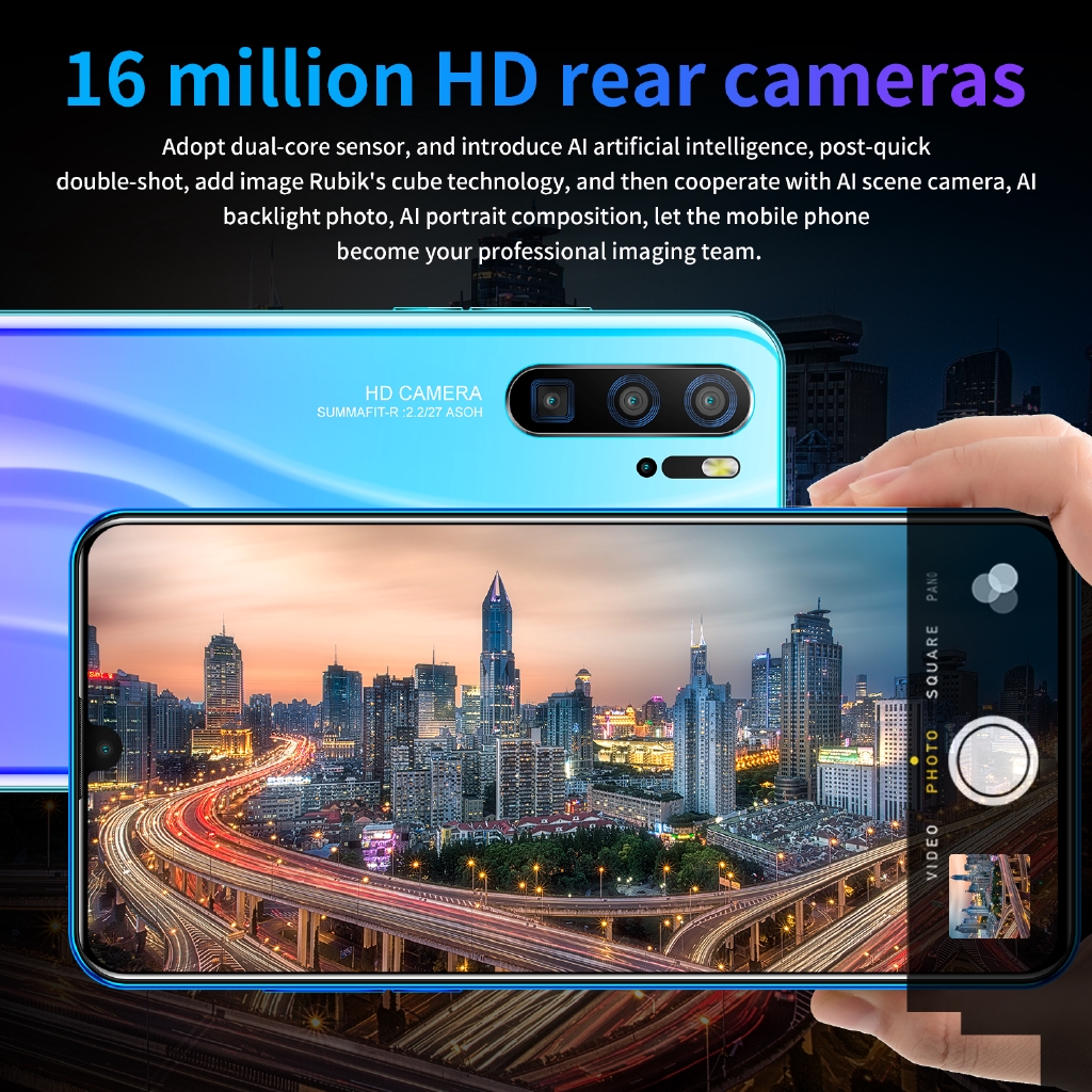 สปอตความเร็ว P36 Pro Android 9.1 โทรศัพท์มือถือ 6.3 เต็มหน้าจอ 6GB RAM ...