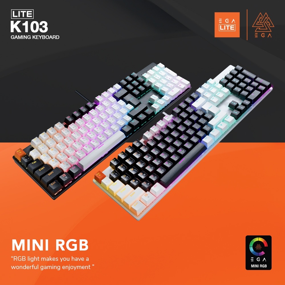 คีย์บอร์ดเกมมิ่ง Mechanical Keyboard EGA LITE K103 MINI RGB Hot Swapได้ ...