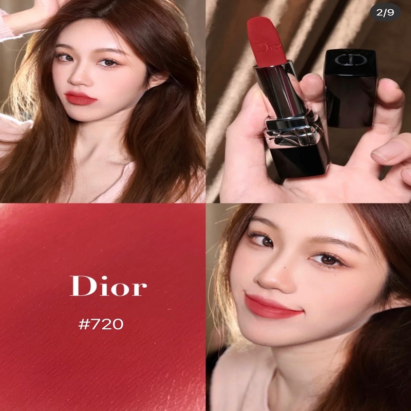ส่งฟรี???? Dior Matte Lipstick ลิปสติกเนื้อแมท Black Tube ลิปสติก 720 ...