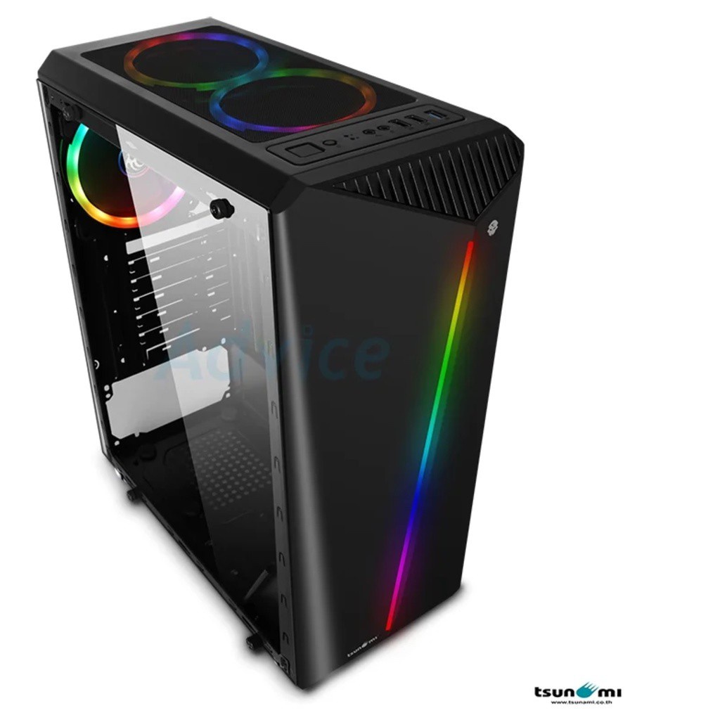 ATX Case Tsunami Galaxy G7 RGB + พัดลม RGB 3ตัว - advice_banpaew - ThaiPick
