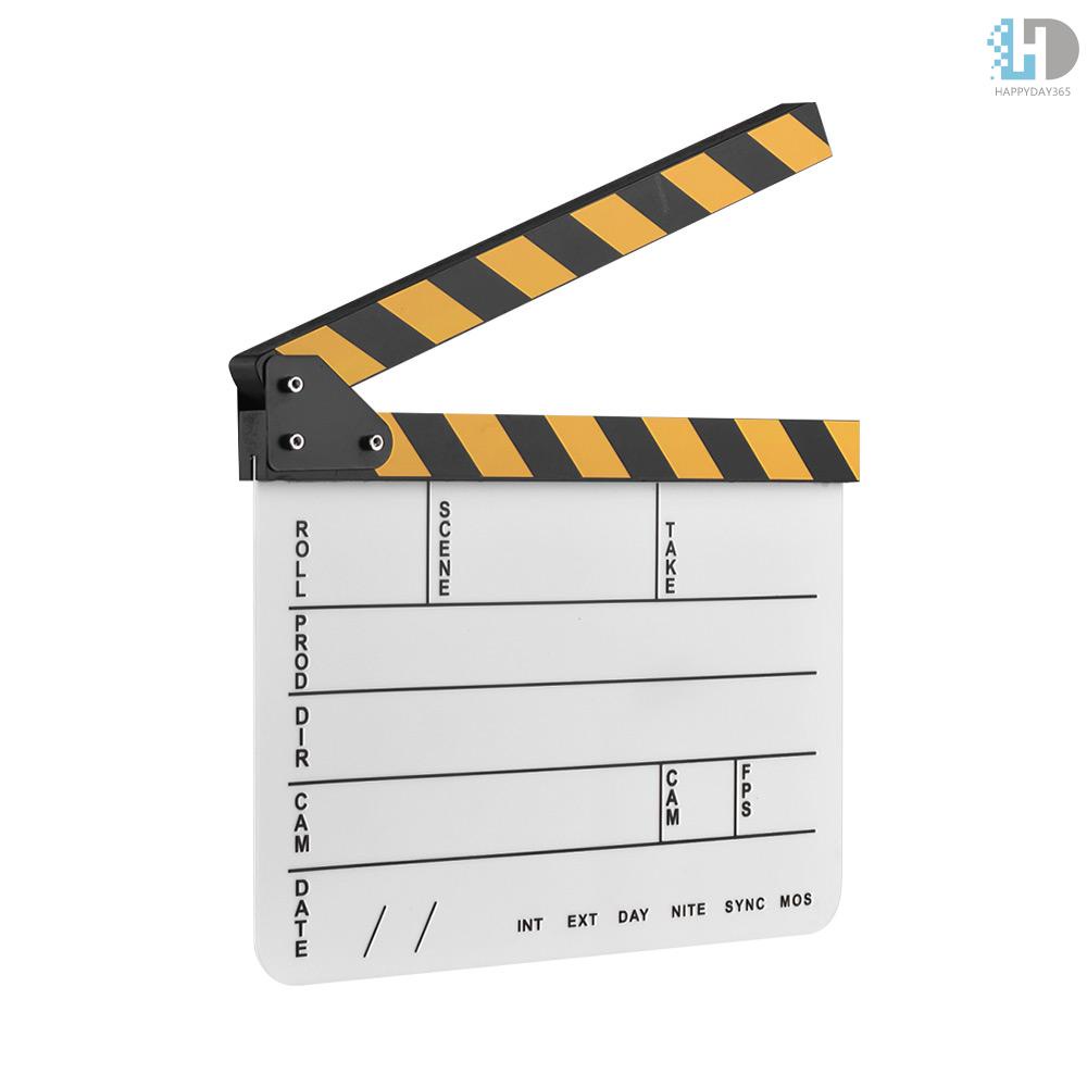 ยางลบอะคริลิค Director ฟิล์มภาพยนตร์ Tv Clapper กับสีเหลือง สีดํา ขาว ...