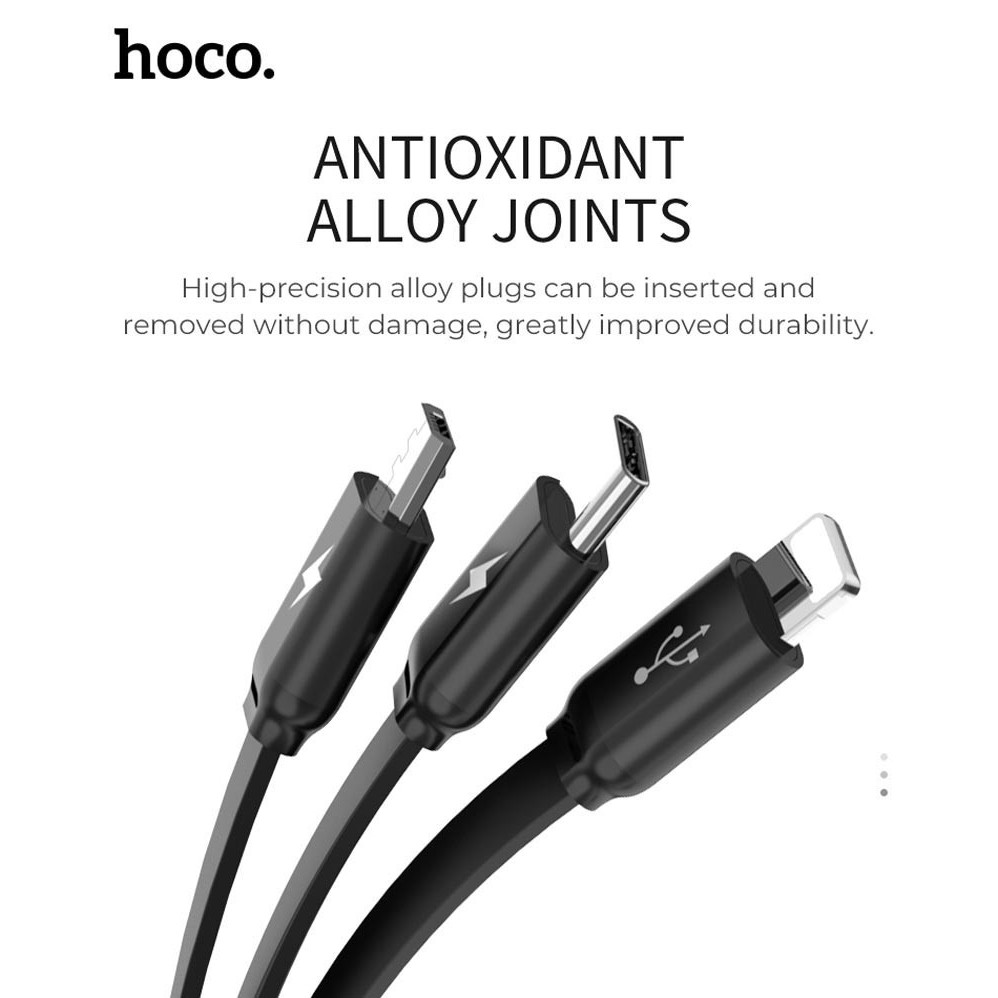 Hoco U50 Retractable สายชาร์จ 3in1 Lightning Type-C Micro USB Charging ...