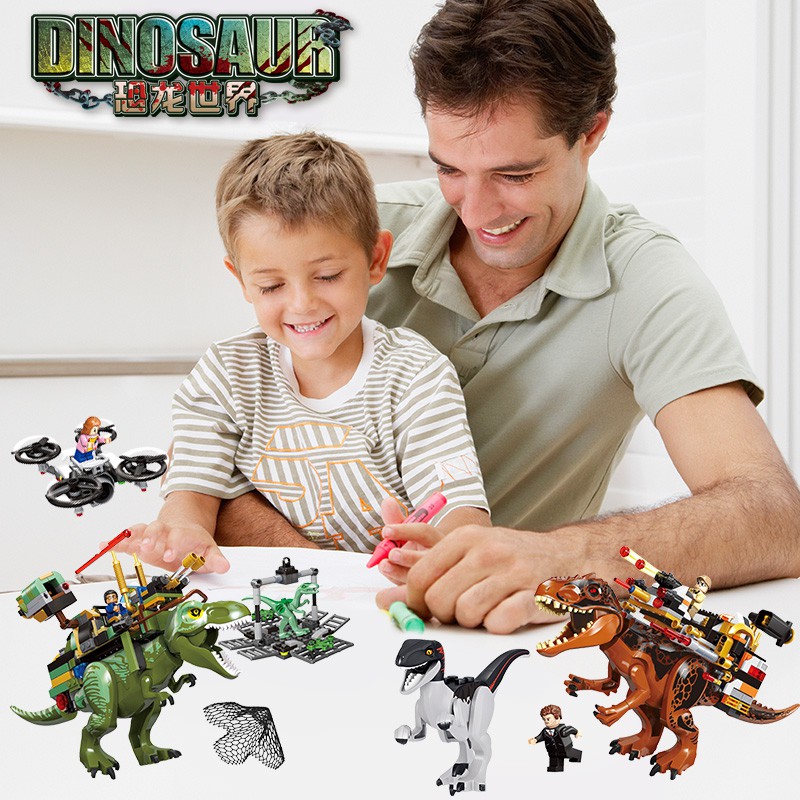 Lego compatible dinosaur jurassic world dinosaur building blocks ...