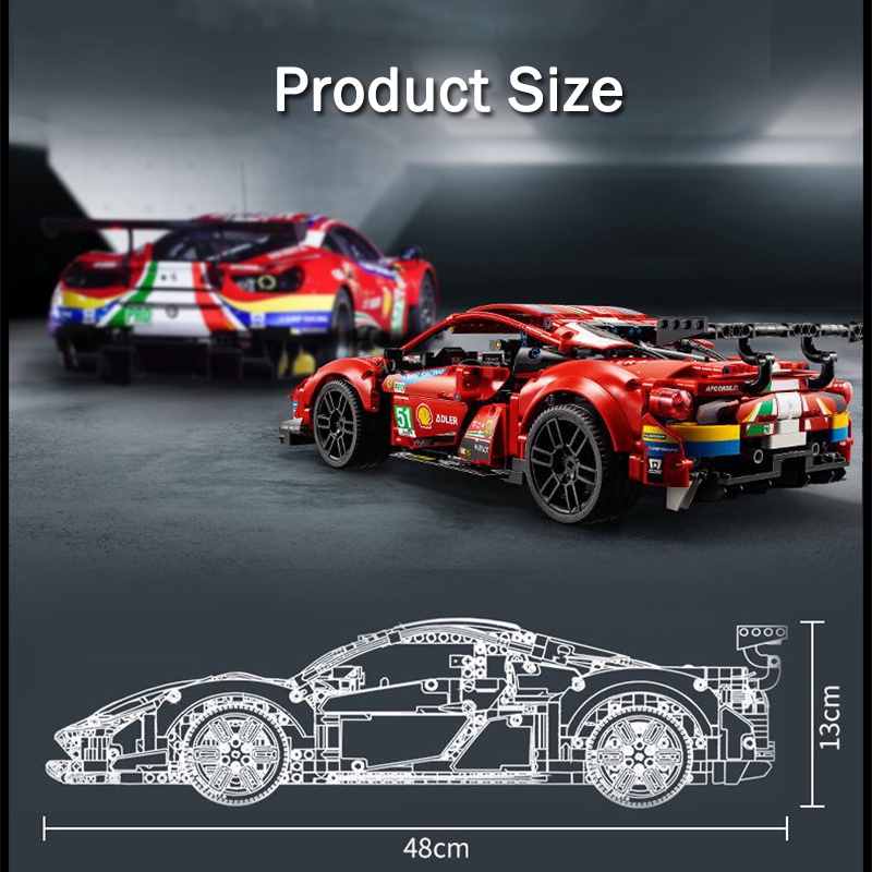Toptoysตัวต่อเลโก ตัวต่อ LEGOFERRARI 488 GTE MOC-LEGO บล็อคตัวต่อเลโก้ ...