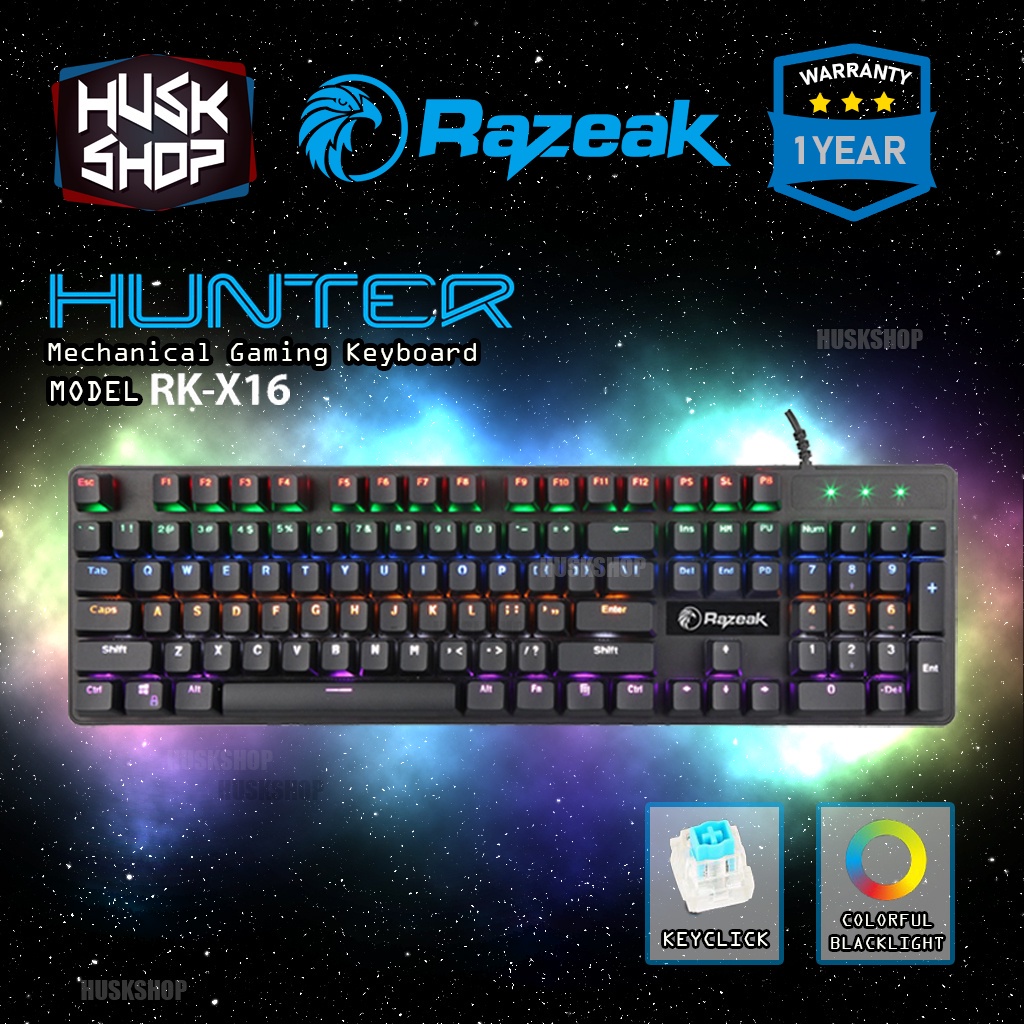 คีย์บอร์ดเกมมิ่ง Razeak RK-X16 (Blue Switch) คีย์บอร์ดเล่นเกม ประกัน 1 ...