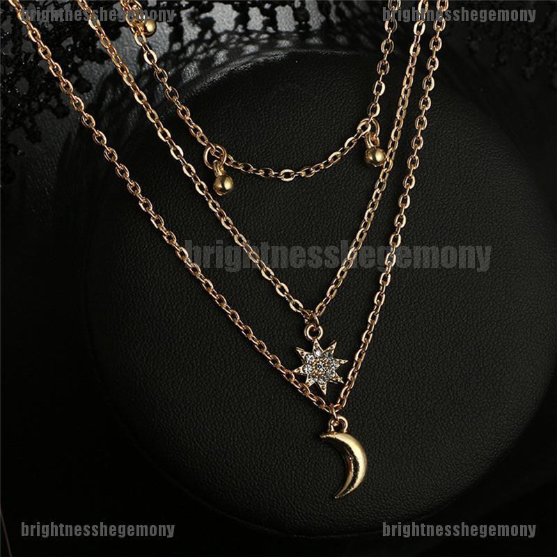 BMTH Boho Multilayer Star Moon Pendant Necklace Statement adore ...