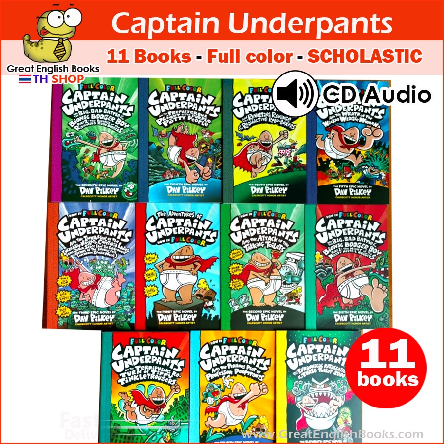 ชุด8/9/11เล่ม+มีไฟล์เสียง Captain Underpants Collection Full Color ...