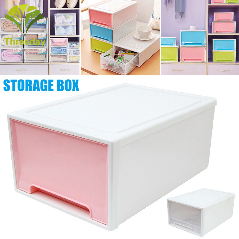 Plastic Drawer-type Storage Case Cabinet Wardrobe Storage Box Clothes ...