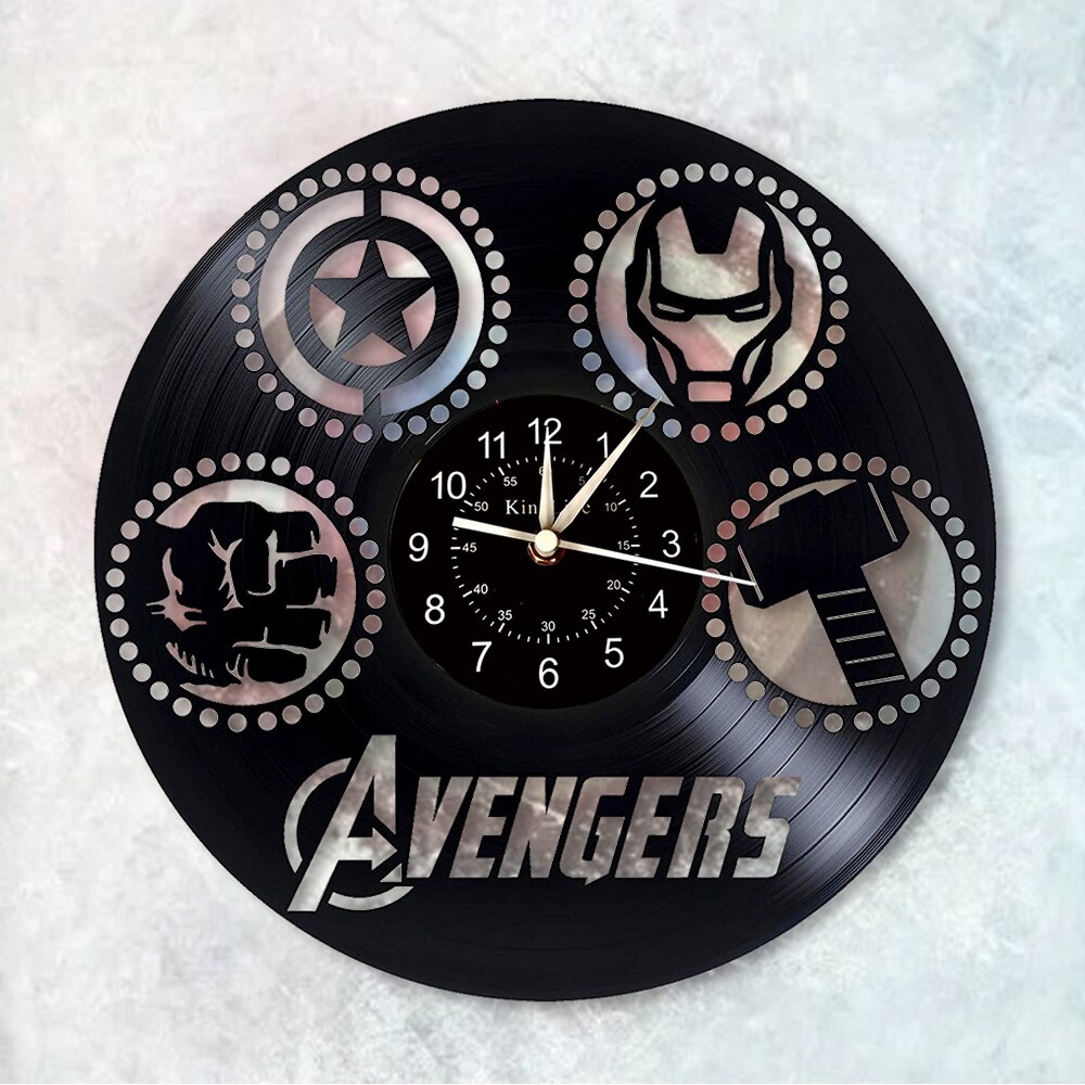 The Avengers Vinyl Record Wall Clock 12-Inch LED Quartz Clock | Home ...