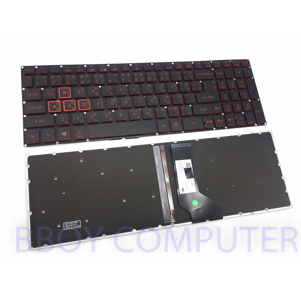 ACER Keyboard คีย์บอร์ด ACER NITRO 5 AN515-51 51-57SV Red Letter พร้อม ...