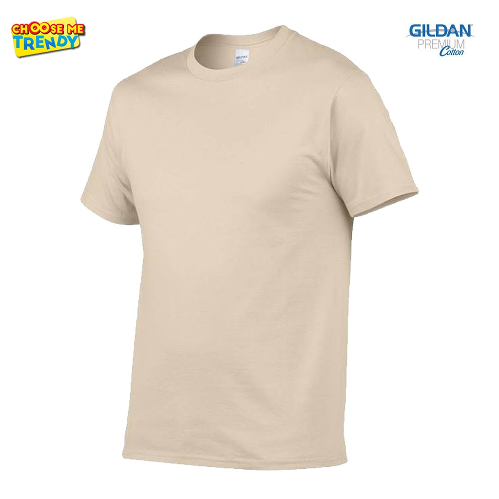 เสื้อยืด สีน้ำตาลอ่อน Gildan® Premium Cotton Sand เกรดพรีเมี่ยม ...