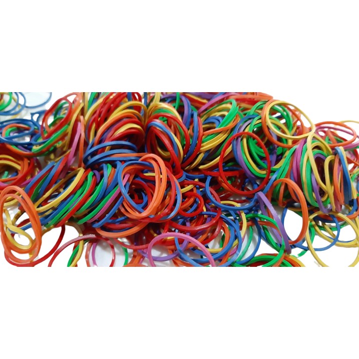 หนังยางรัดของแฟนซี 500g สีสวย เส้นเล็ก เนื้อยางเหนียว นุ่ม ยืดหยุ่นได้ ...