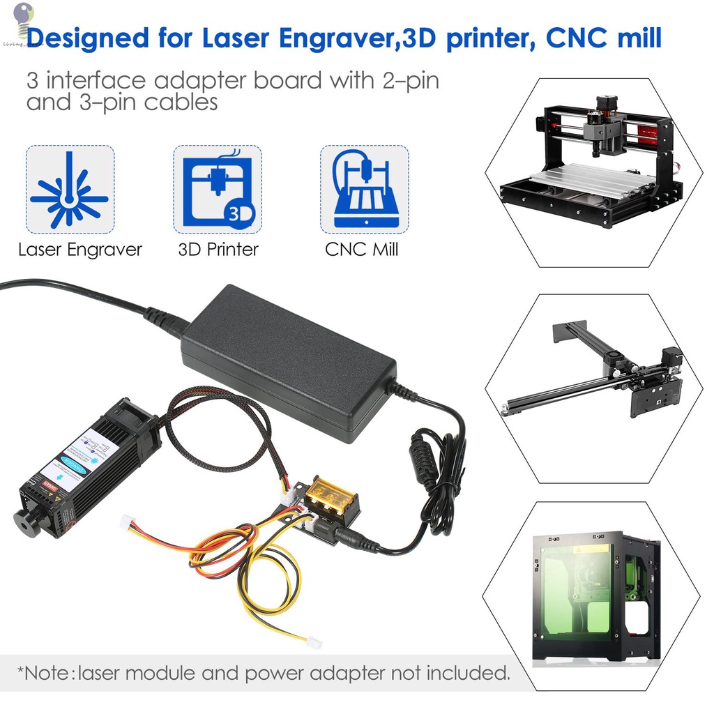 KKmoon 2 Pin to 3 Pin Laser Module Adapter Board Laser 3-interface ...