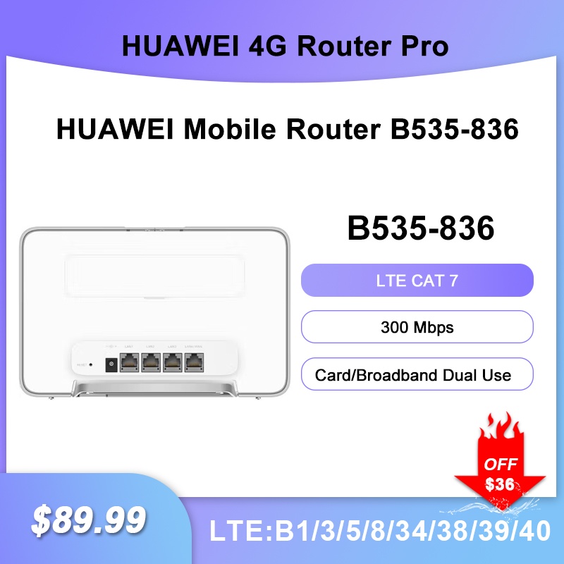 New HUAWEI B535-836 Router 4G CPE Router Cat 7 300Mbps Routers WiFi Hotspot Router with Sim Card ...