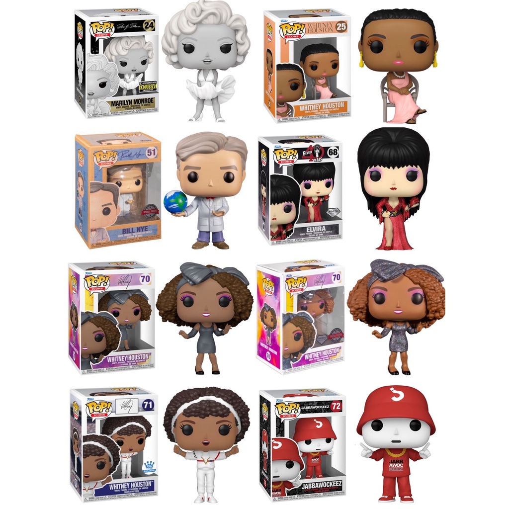 PRE-ORDER Funko Pop Icons Marilyn Monroe Whitney Houston Elvira Bill ...
