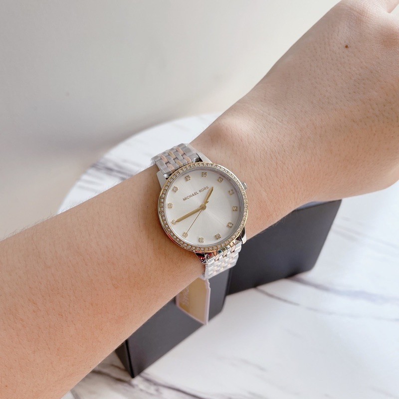 ผ่อน0%~แท้100%???? นาฬิกาข้อมือ สีเงิน/ rose 2กษัตริย์ Michael Kors ...