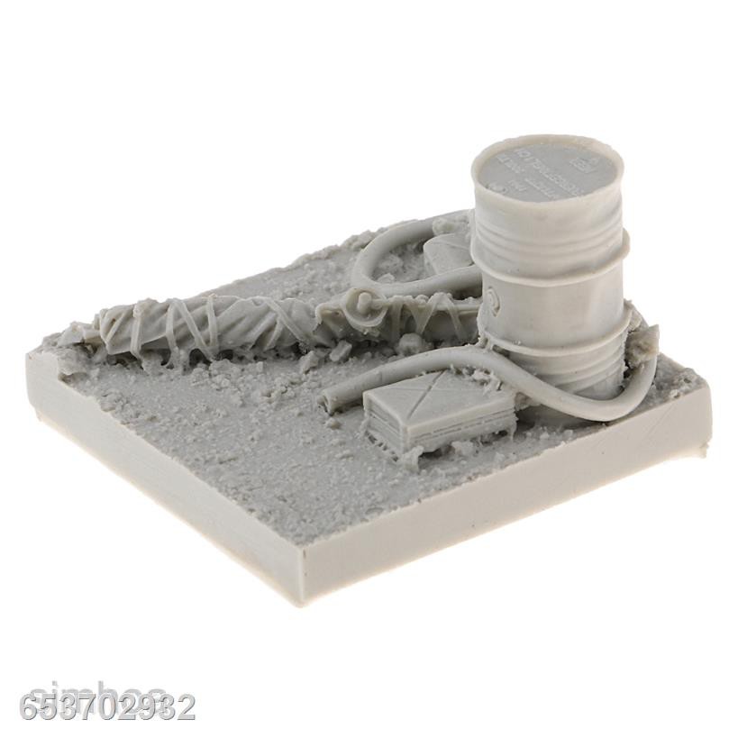 135 Resin Model Kit Unpainted Oil Tank War Ruins Miniature Landscape ...