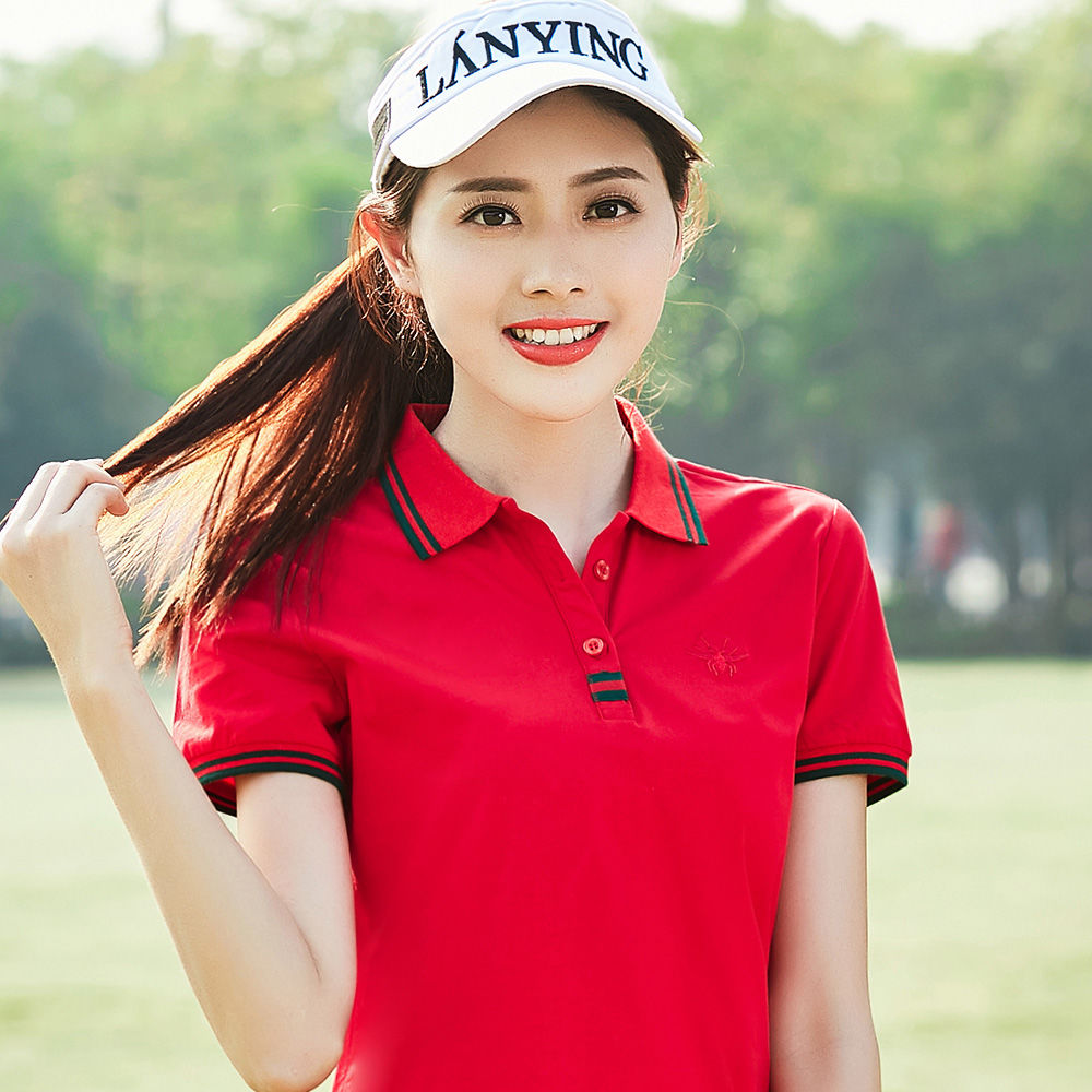 Store Quality Cotton Lapel T Shirt Womens Korean Paul Shirt Polo Shirt