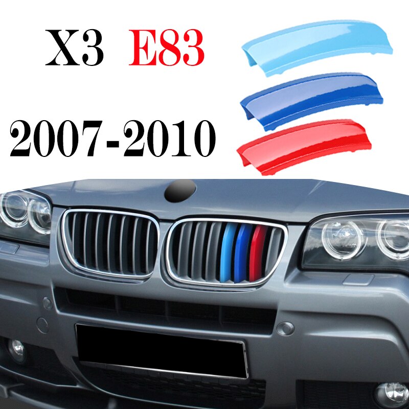แถบ 3 สี กระจังหน้า BMW X3 E83(03-06 07-10) F25(11-17) G01(2018-2021 ...