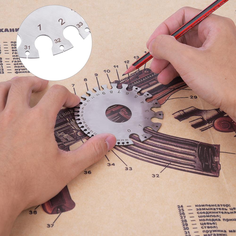 Round Thickness Measurer Wire Tool Gauge Sides Ruler steel 2 Tester ...