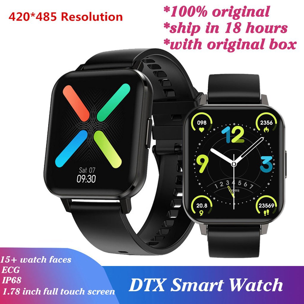 DTX 1.78 นิ้ว HD หน้าจอ IP68 กันน้ำ Heart Rate Monitor ฟิตเนส ...