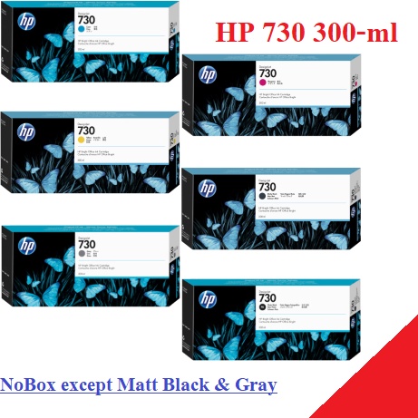 HP 730 300-ml Yellow Cyan Magenta Matte Photo Black DesignJet Ink ...