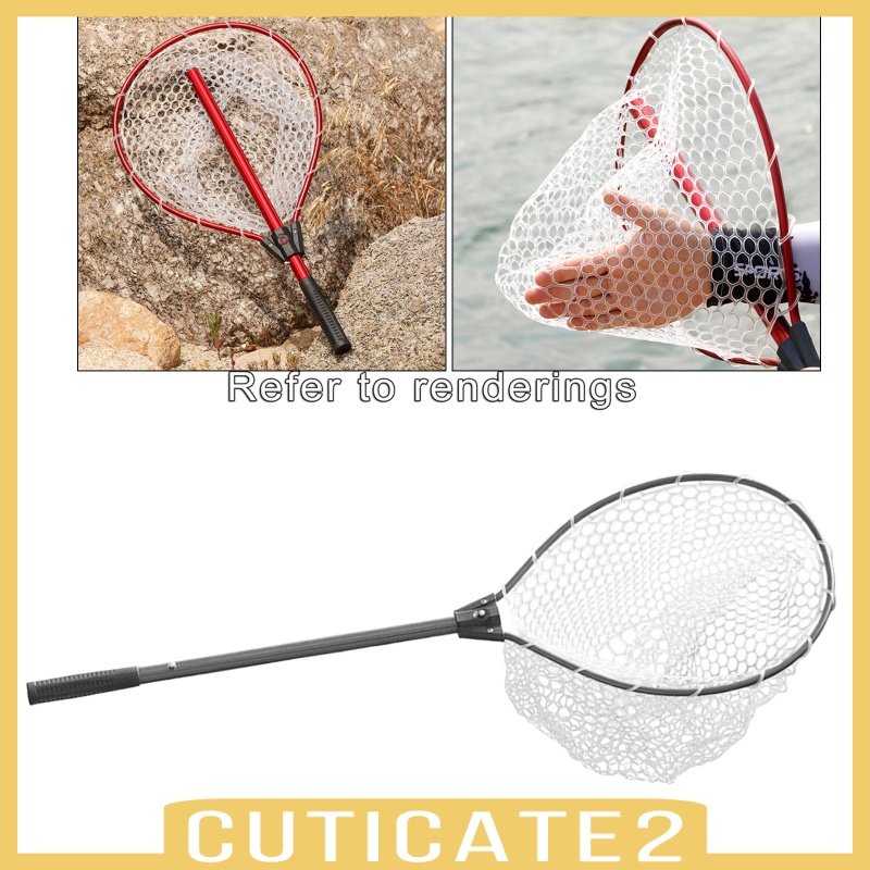 [CUTICATE2] Floating Fishing Net, Rubber Coated Fish Landing Net - Easy ...