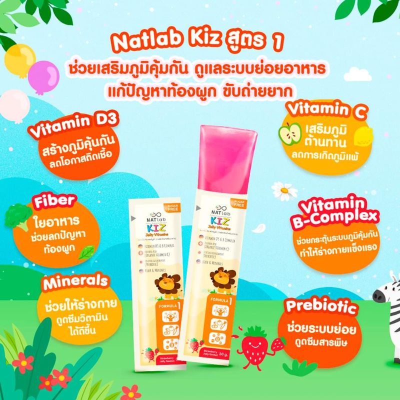 (ยอดฮิตส่งฟรี)เจลลี่วิตามิน️ Natlab Kiz แนทแล๊บพี่สิงโตถ่ายง่าย พี่ ...