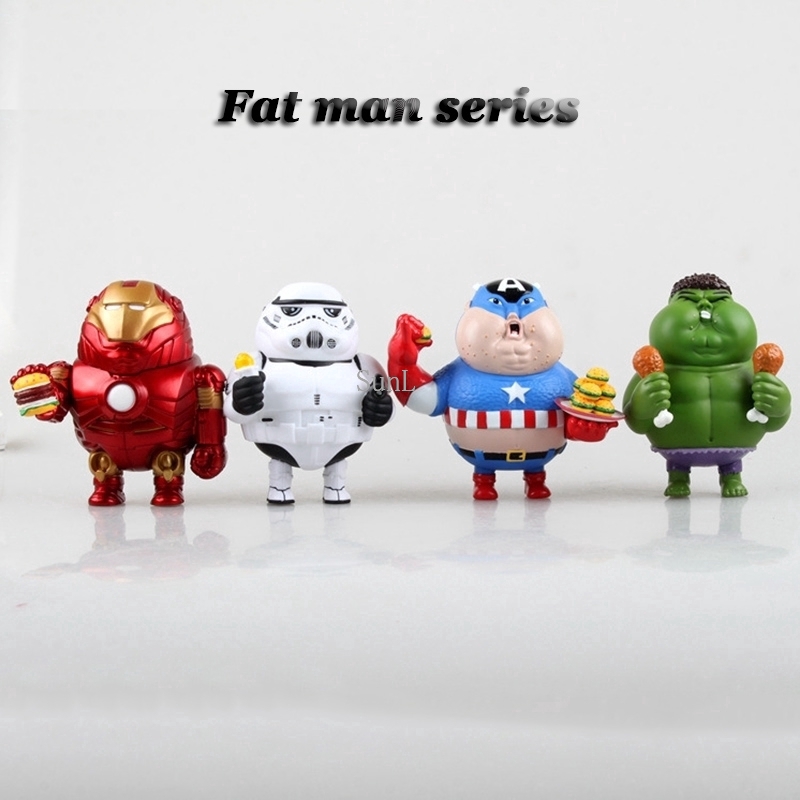 Fat Man Series Avengers IronMan Hulk Captain America Action Figure ...