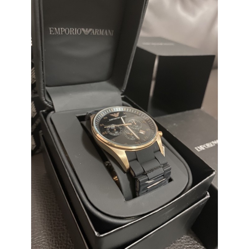 New???? watch นาฬิกาข้อมือ Emporio Armani Men Black Stainless Steel 43 ...