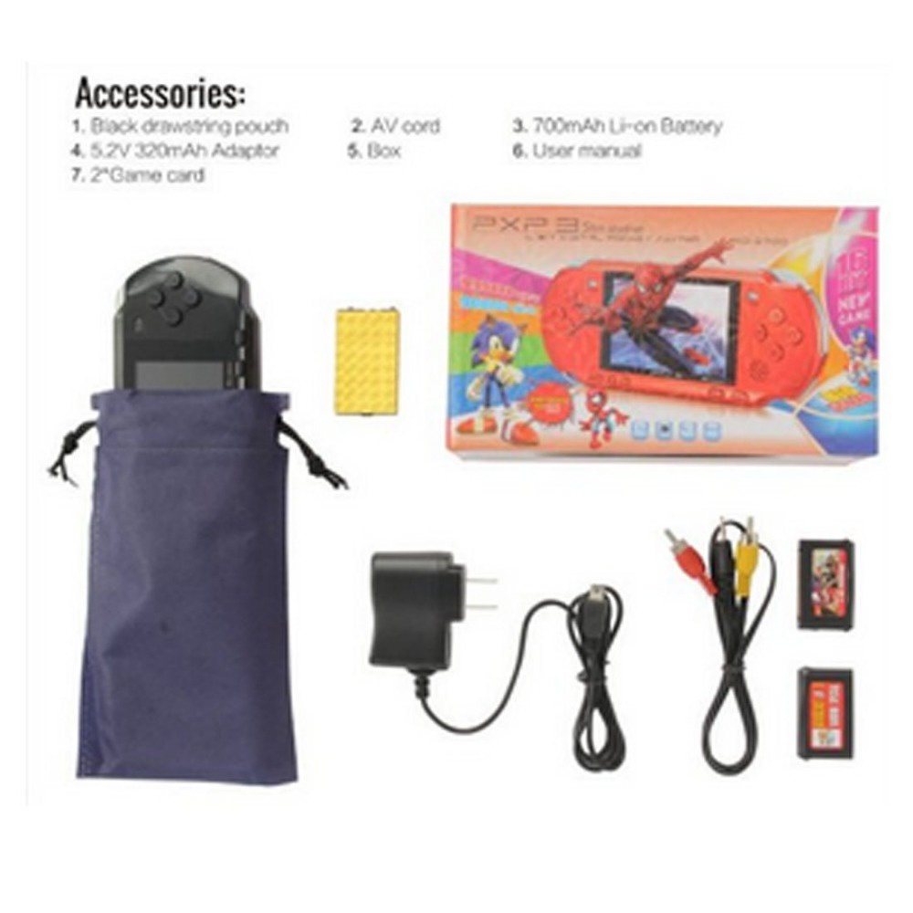 3 Inch 16 Bit PXP3 Slim Station Video Games Player Handheld Game 2pcs ...