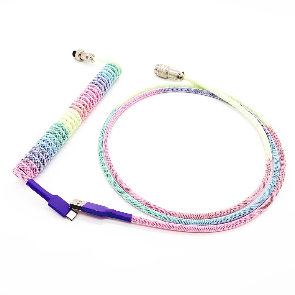 Custom Colorful Z Series Mechanical Keyboard USB to Type C Coiled Cable ...