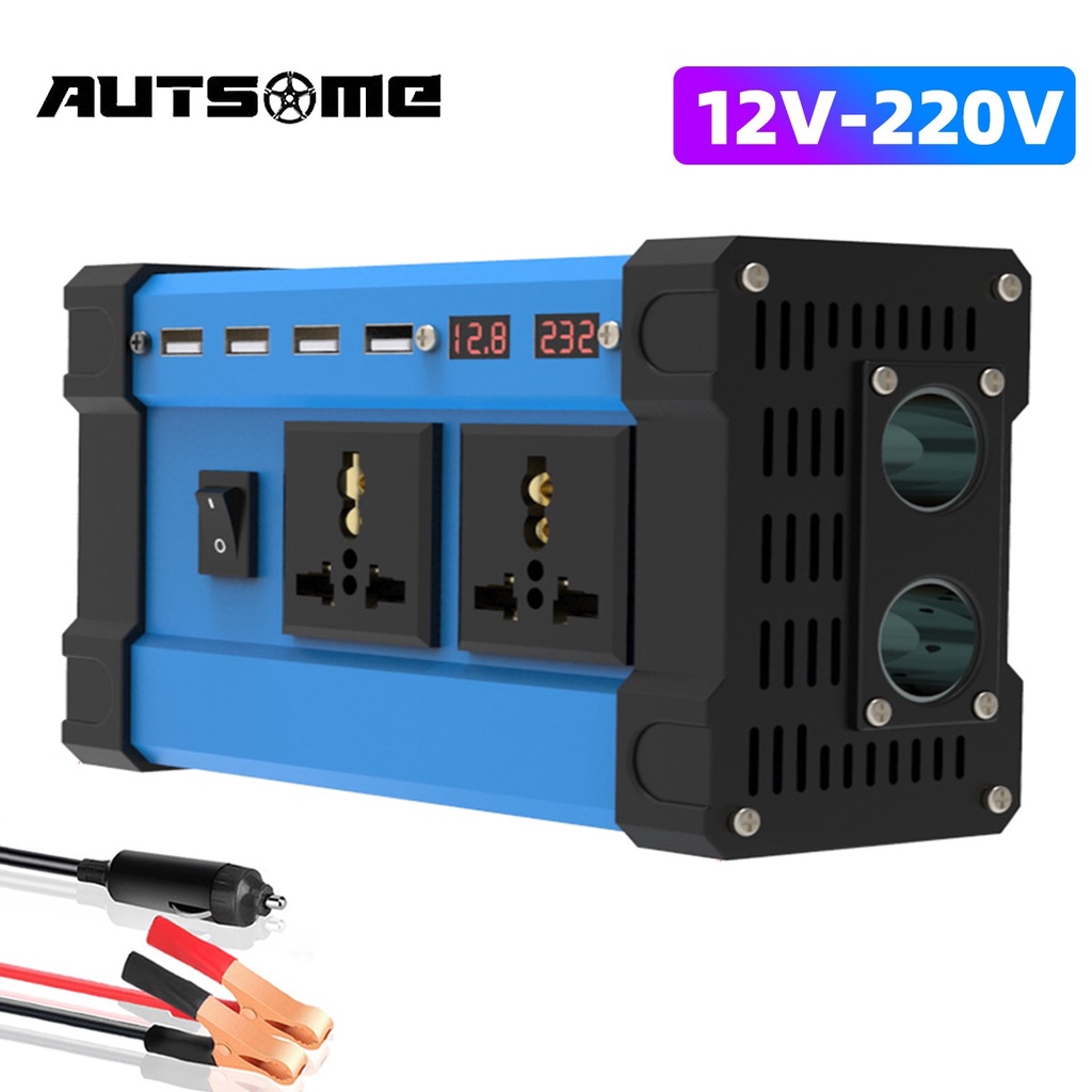 อะแดปเตอร์แปลงชาร์จพลังงานแสงอาทิตย์ 3000W 12V เป็น 220V 110V 4 USB LED EED2 สําหรับรถยนต์ ...