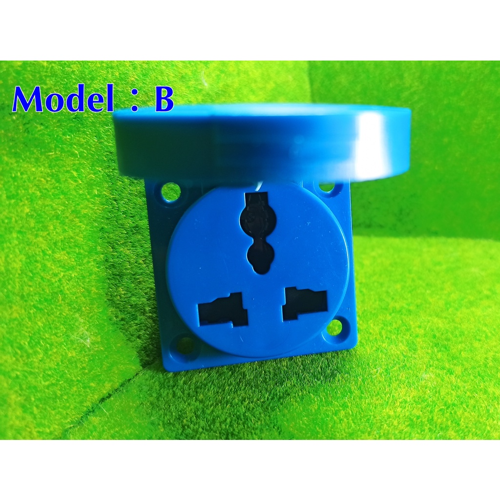 waterproof socket 3 Pole ปลั๊กกันน้ำ ปลั๊กนิรภัย 3 ตา 10A200-250V สีฟ้า ...