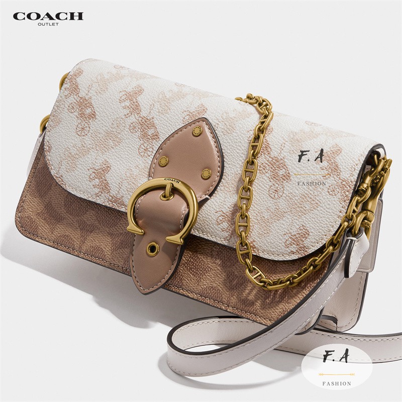 F.A ว่าแท้100% COACH C0831 Beat Crossbody Clutch Signature Canvas With ...