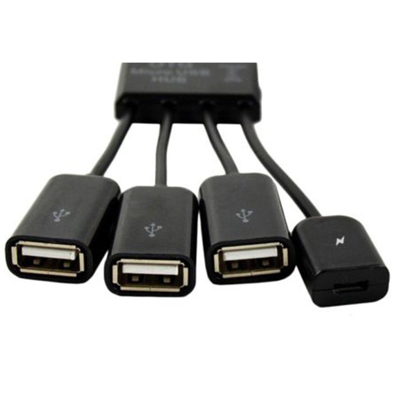 4 In 1 Micro Usb Hub Male To Female Three Usb 2 . 0 Host Charge Otg สาย ...