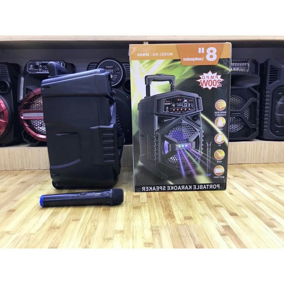 NEW ลำโพงบลูทูธ Bluetooth ลำโพงดอกใหญ่ 8นิ้ว รุ่น MN06 มีล้อลาก ...