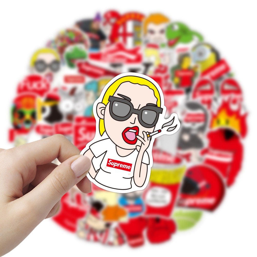 พร้อมส่งSup Supreme camping sticker สติกเกอร์กันน้ำรูปแบบที่แตกต่างกัน ...