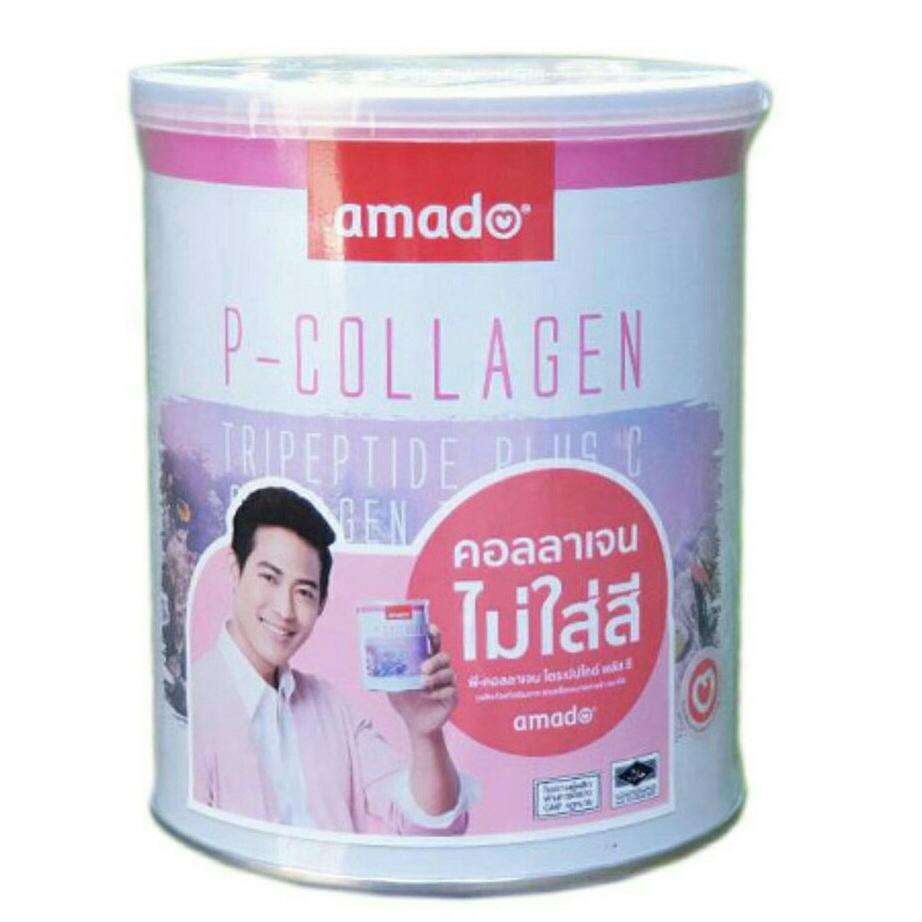 New Amado P collagen Tripeptide Plus C อมาโด้ พี-คอลลาเจน 6 กระป๋อง ...