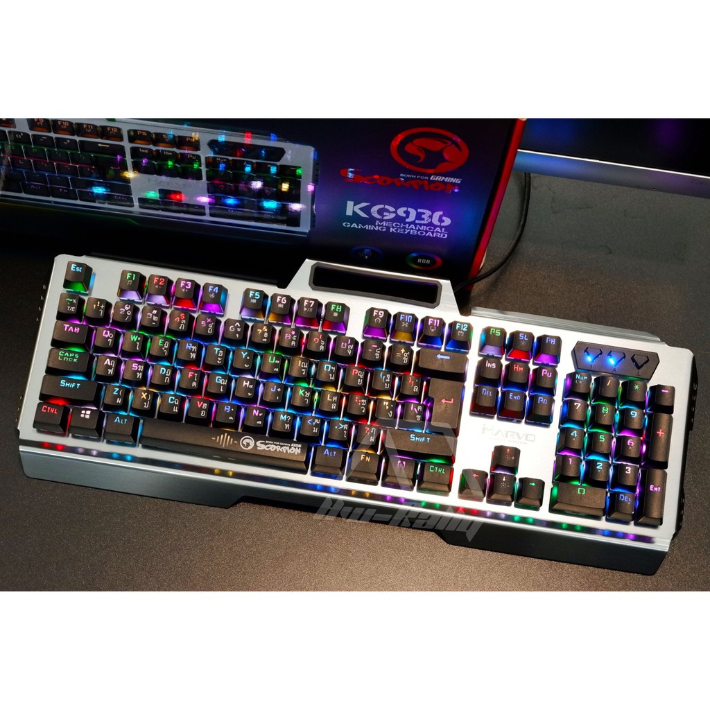คีย์บอร์ด MARVO KG-936 Gaming Mechanical Keyboard Blue Switch Macro ...