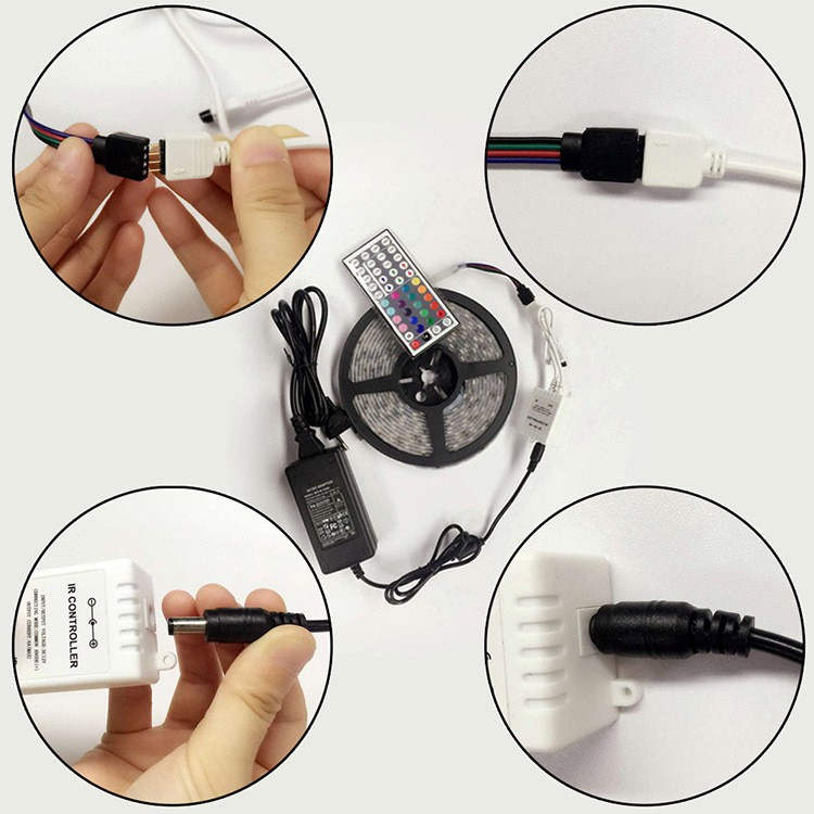 JINROM 5m LED Strap Light 5050 RGB Light Strip Set colorful color 12V ...