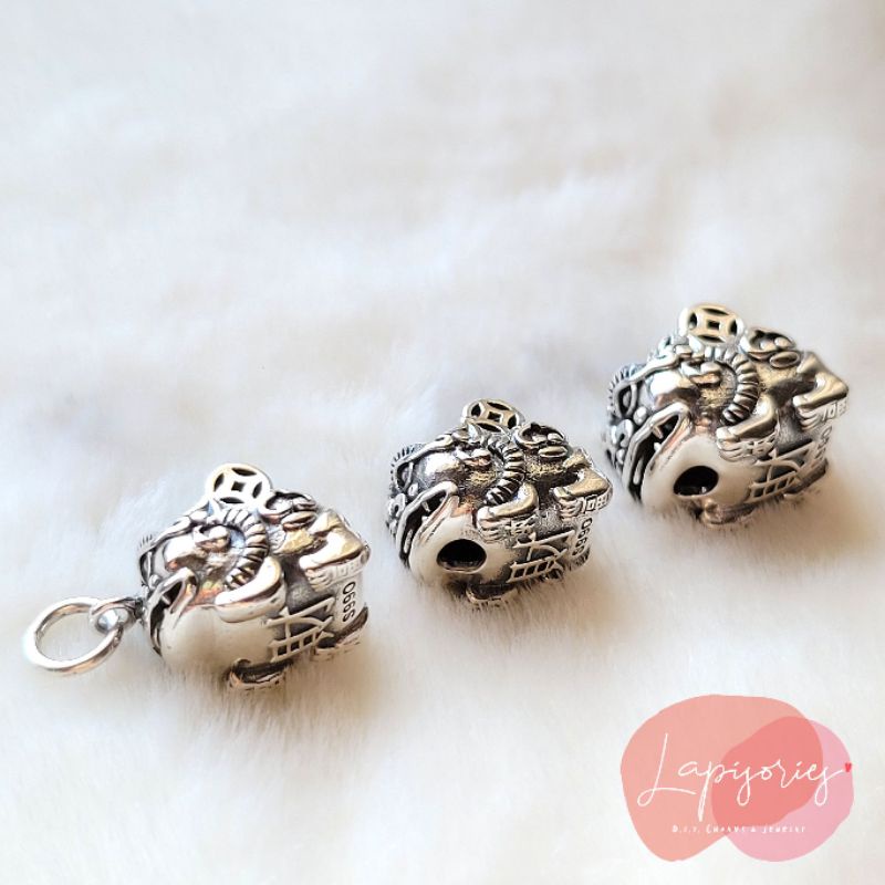 หมดแล้วหมดเลย) ชาร์มเงินแท้990 จี้เงินแท้990 ปี่เซียะ หมุนโชค กิมเซียม ...