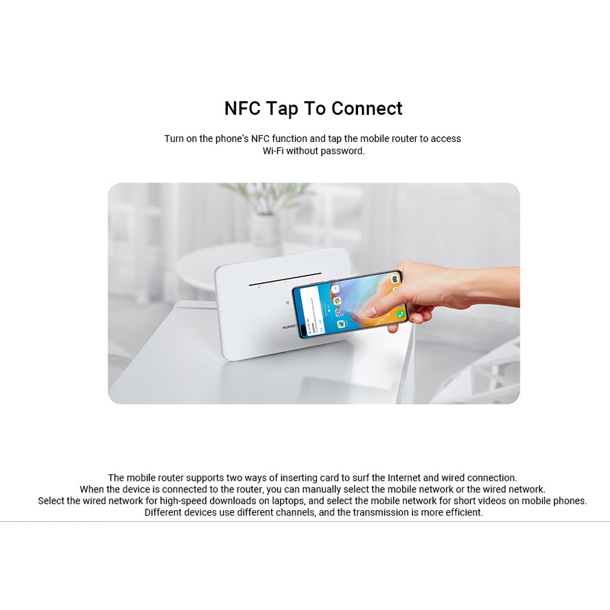 HUAWEI Mobile 4G Router LTE SIM Card Router Hotspot NFC Connect CPE ...