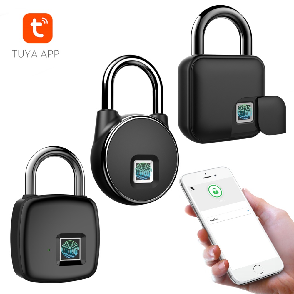 Fingerprint Padlock Blueoth-patible Lock For Tuya Smart Home Door Ip65 ...