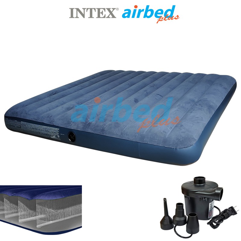 Intex ที่นอนเป่าลม ดูรา-บีม ไฟเบอร์-เทค 6 ฟุต (คิง) 1.83x2.03x0.25 ม. ...