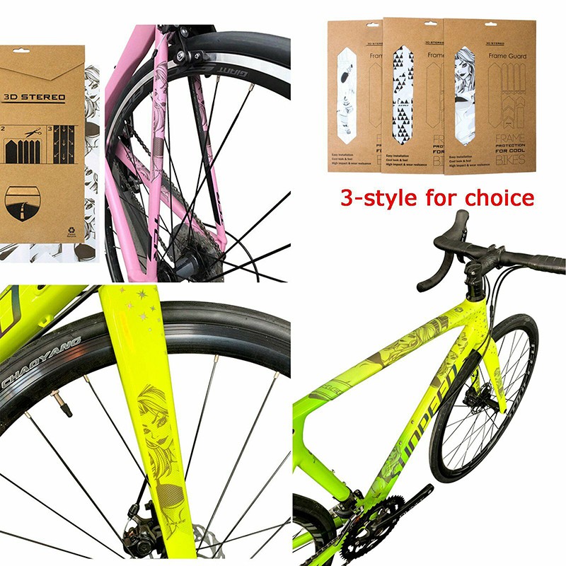Enlee Bicycle Frame Guard Protective Film 3D Decal Sticker for MTB ...
