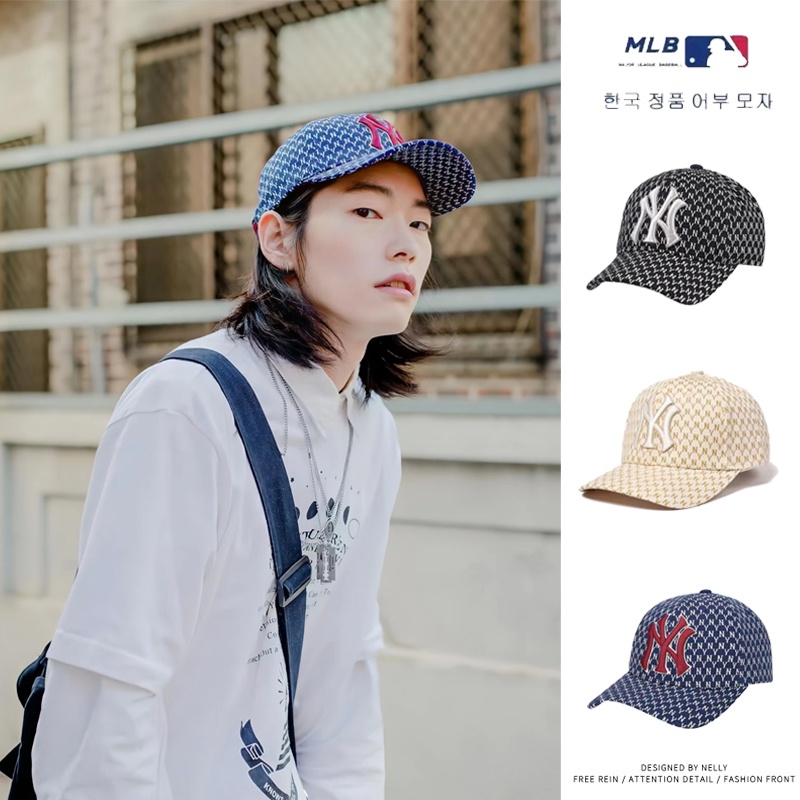 MLB NY UNISEX CURVED CAPNY NEW YORK YANKEE หมวกแก๊ปเบสบอลกันแดดปักลาย ...