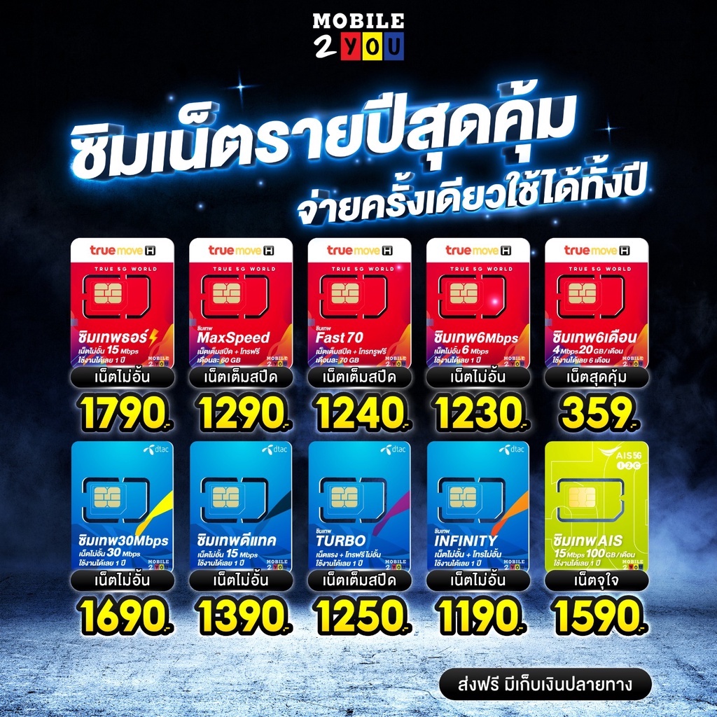 ส่งฟรี ซิมเทพ ซิมรายปี ซิมเทพทรู True dtac AIS Turbo infinity ซิมเทพธอร ...