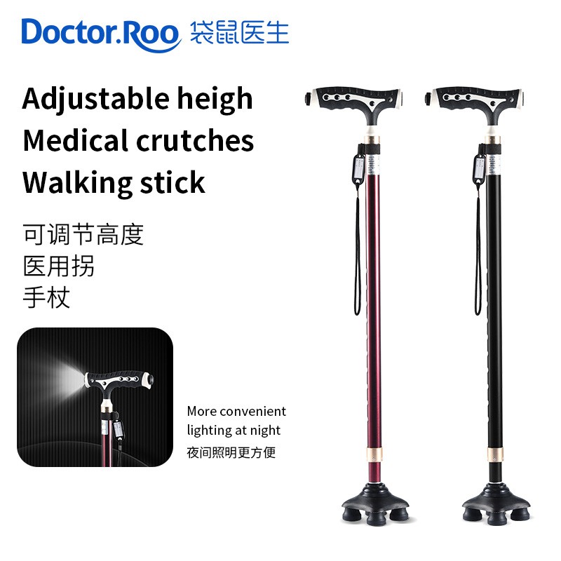Doctor.roo Adjustable Cane Flexible Walking Cane with LED Light ...