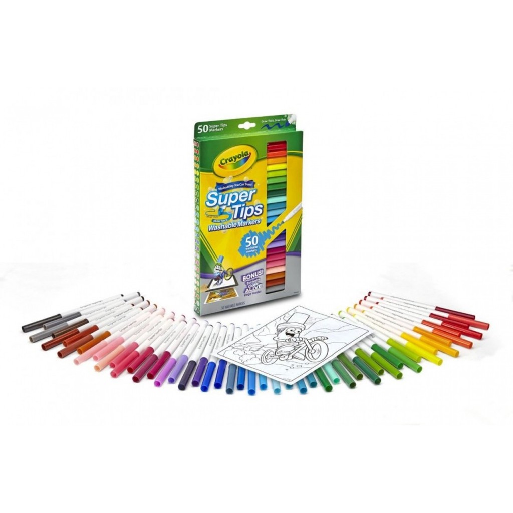 [ขายดีอันดับ1] Crayola Supertips เครโยล่า สีเมจิกล้างออกได้ ซุปเปอร์ทิป ...